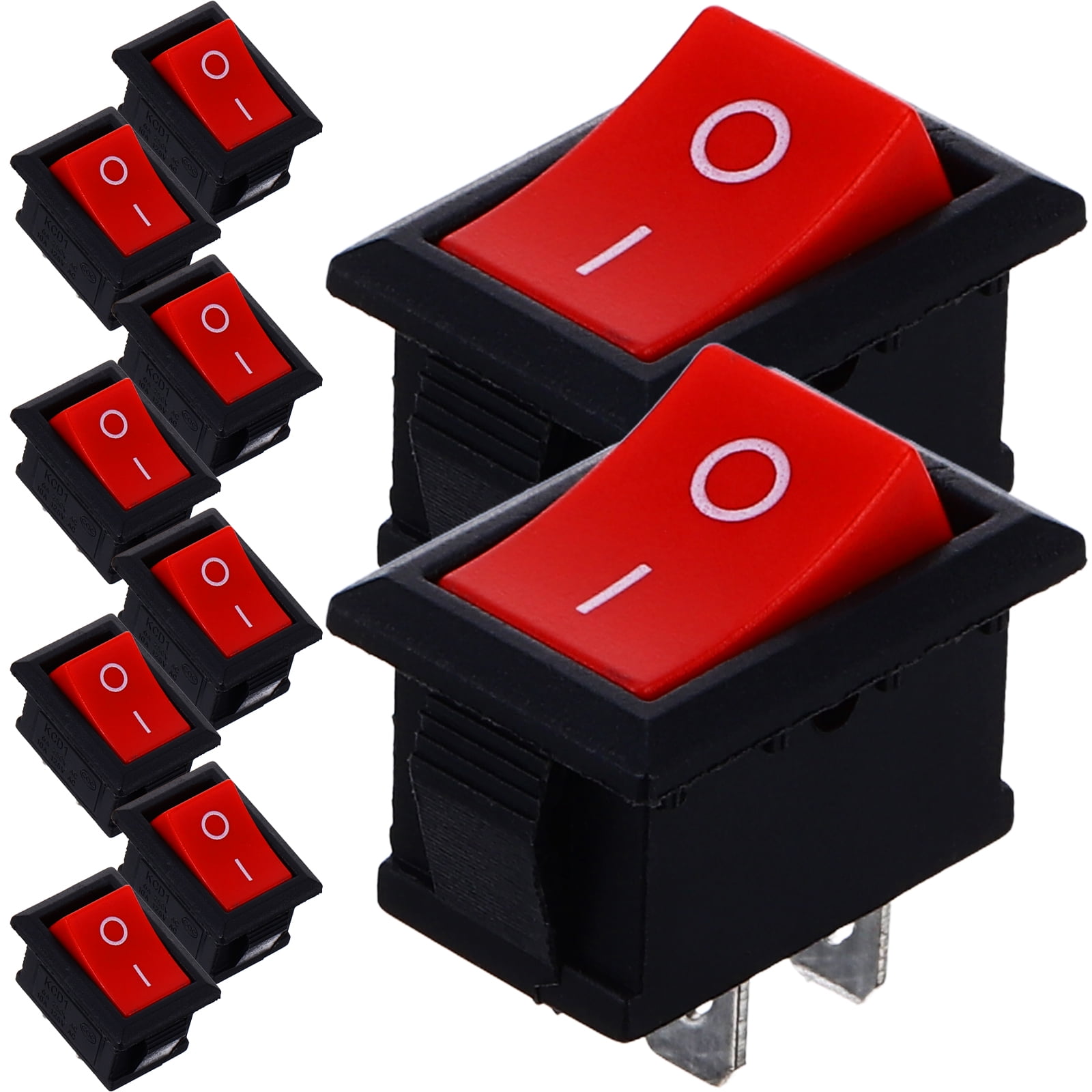 10 Pcs Boat Type Switch On And Off Switch Buttons Switch Red - Walmart.com