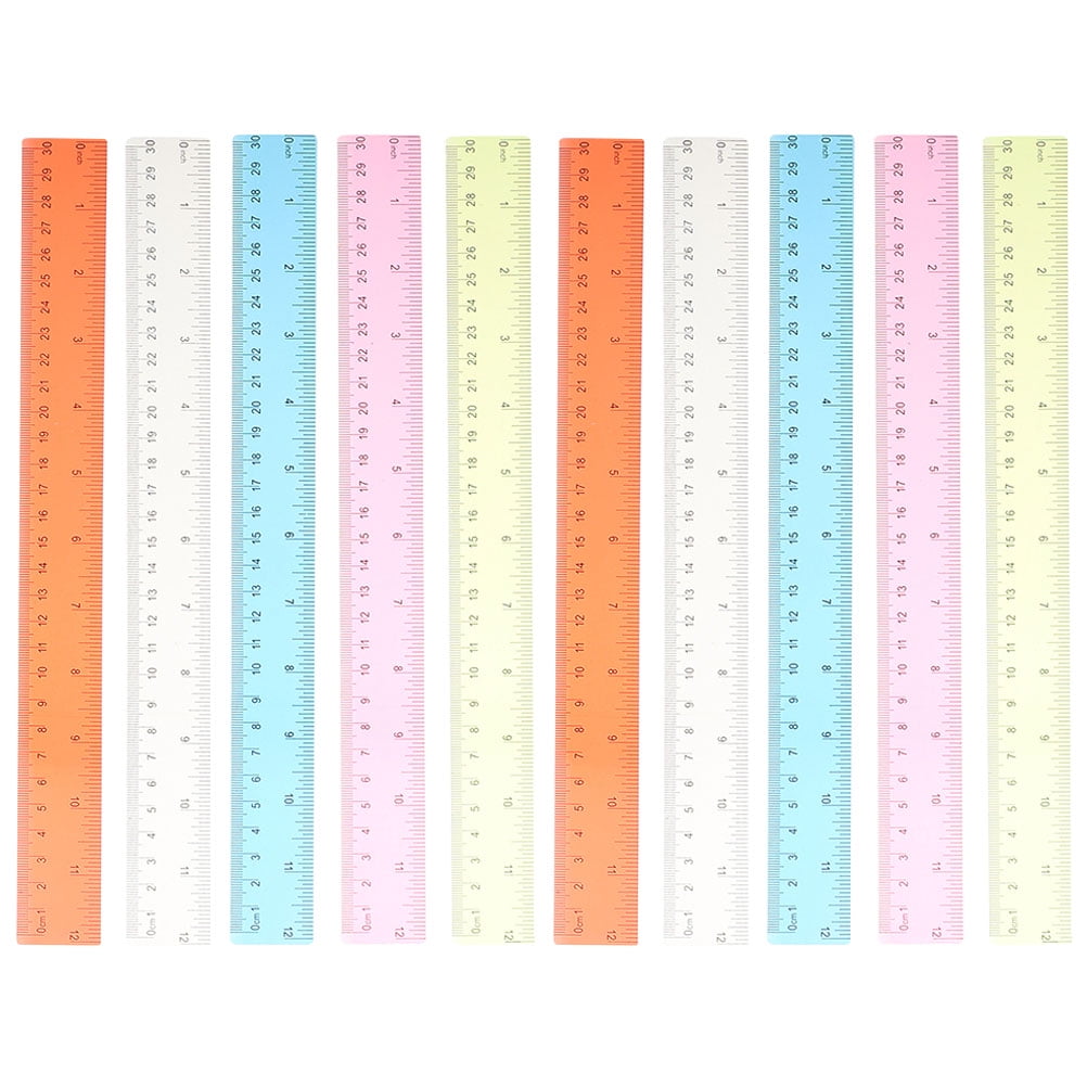 10 Pcs Book Tab Schools Supplies Transparent Ruler Precision Ruler Convenient Rulers Color Ruler ...