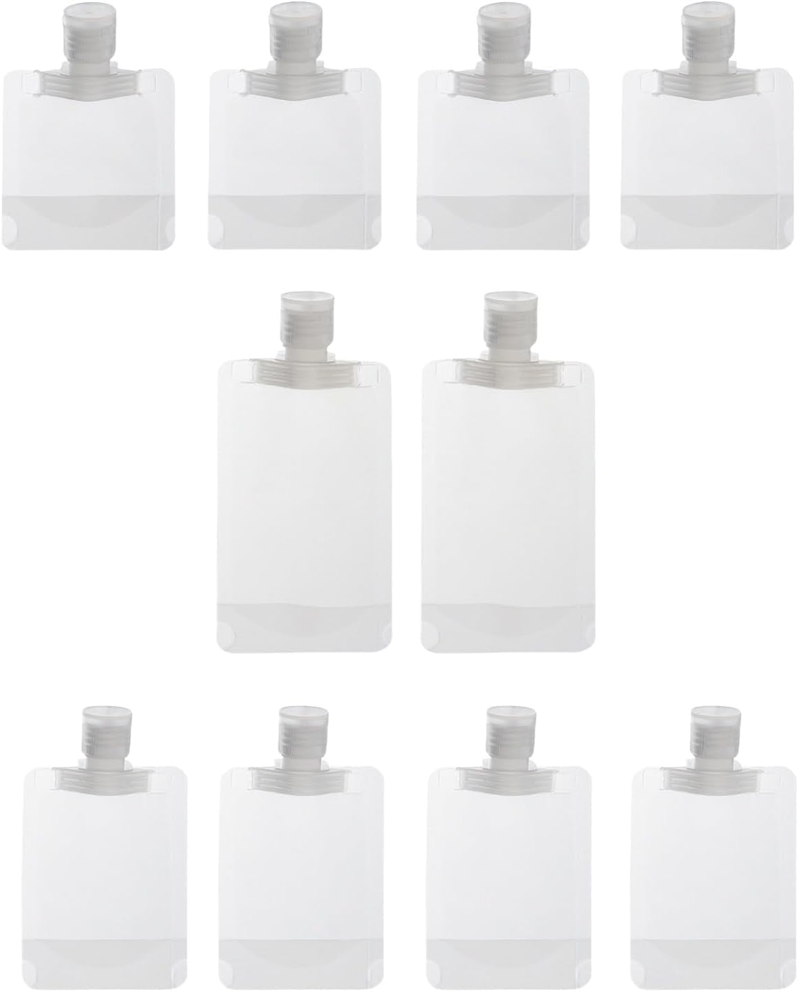 10 Pcs Bottle Squeeze Containers, Refillable Flat Pouch Travel Bottle ...