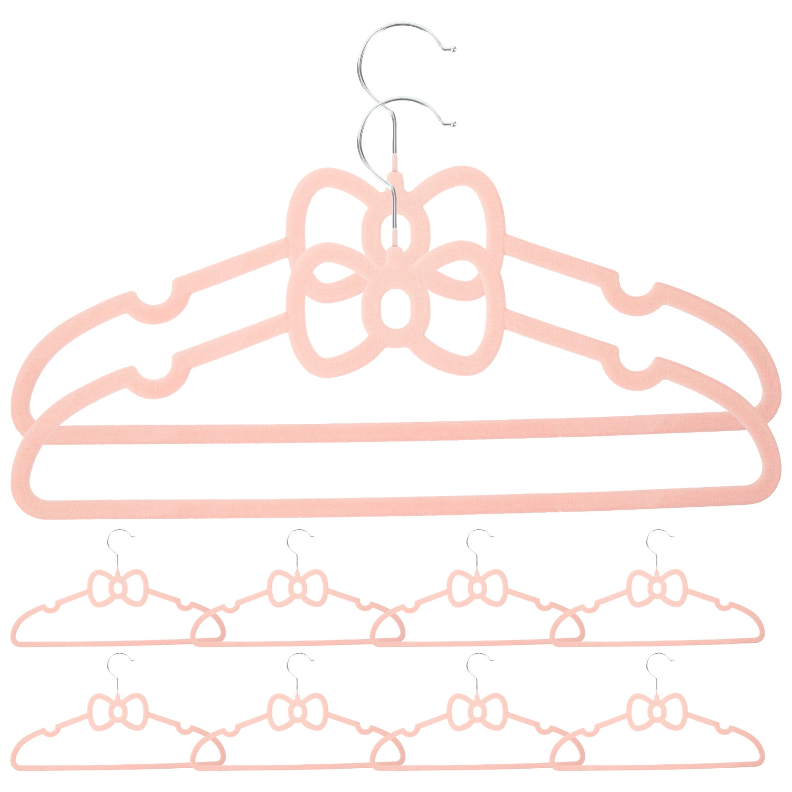 10 Pcs Bow Flocked Clothes Hanger Hangers for Pants Suit Baby Heavy ...