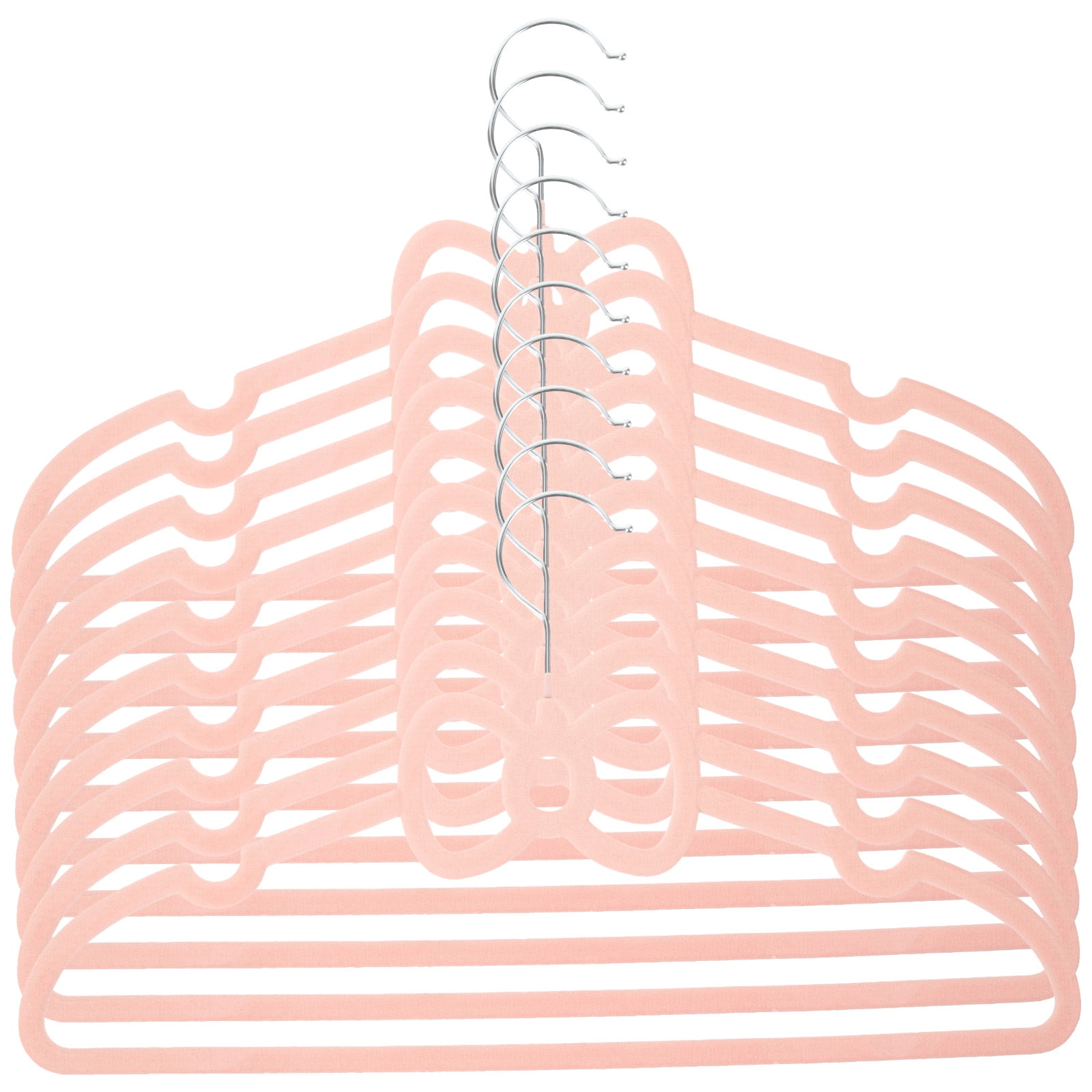 FONDOTIN Adult Clothes Hangers Dress Hangers Flocking Pink 10Pcs ...