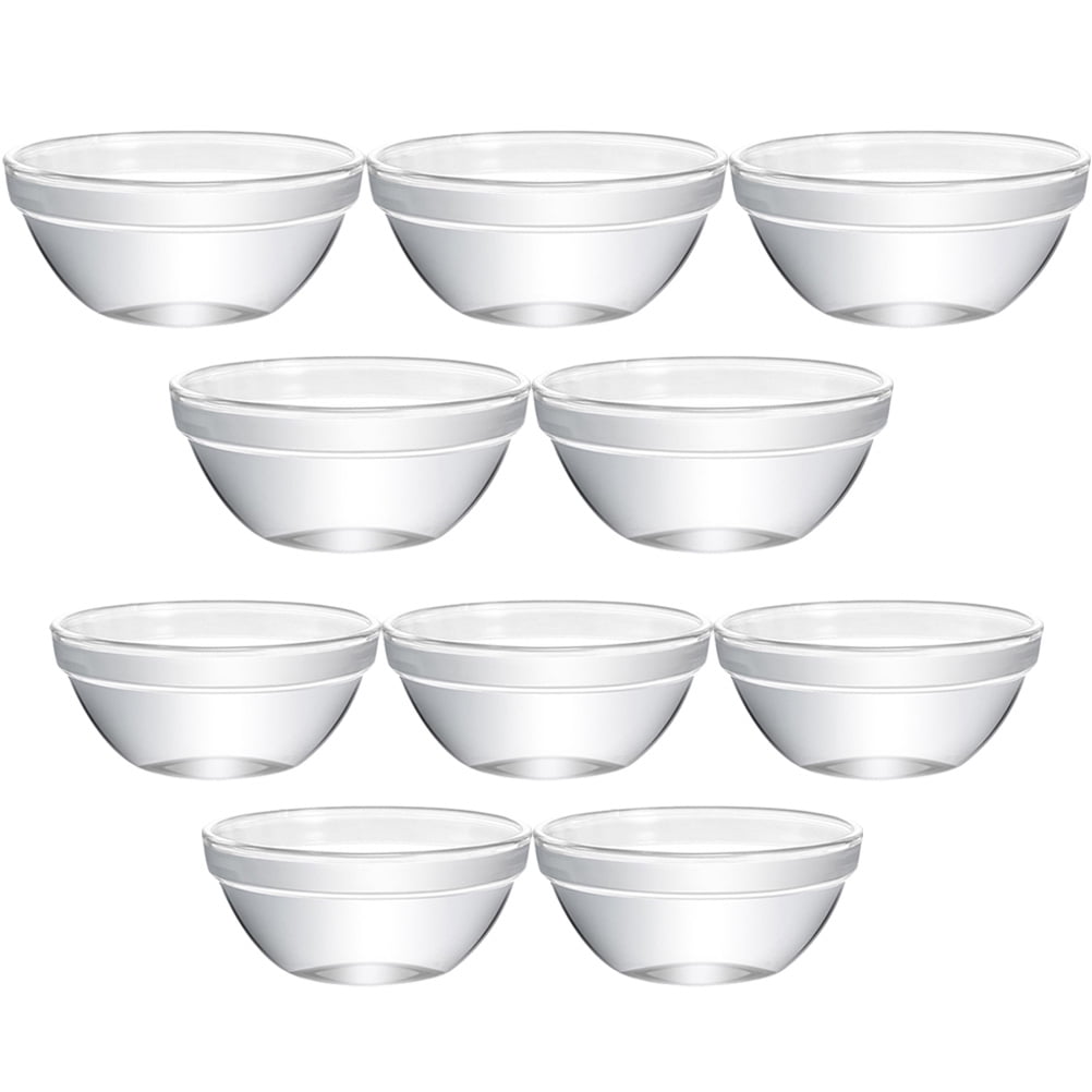 MERRYHAPY 10Pcs Clear Glass Dessert Bowls Transparent Elegant Shape ...