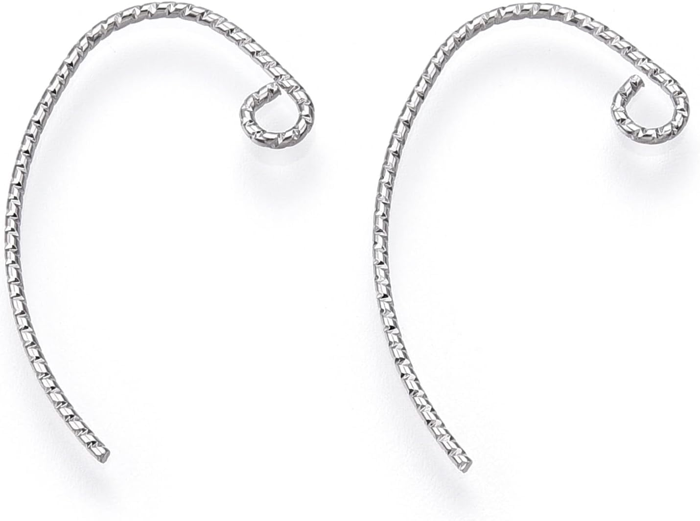 10 Pcs Brass Earring Hooks Earrings with Horizontal Loop Real Platinum ...