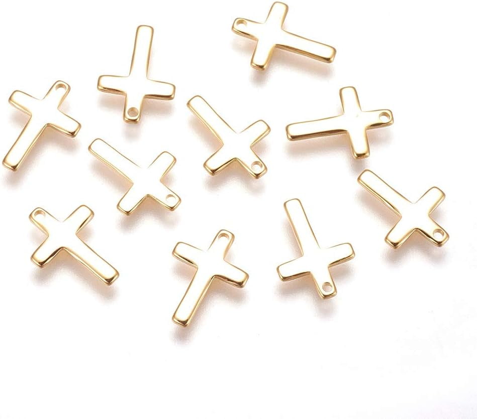 10 Pcs Brass Tiny Charms Real 18K Gold Plated Pendants Charms for Women ...