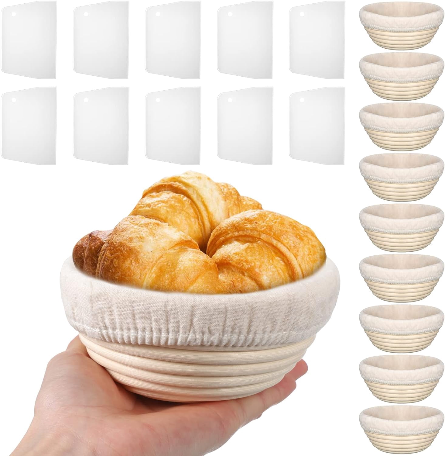 10 Pcs Bread Banneton Proofing Basket Round Dough Sourdough Proofing ...