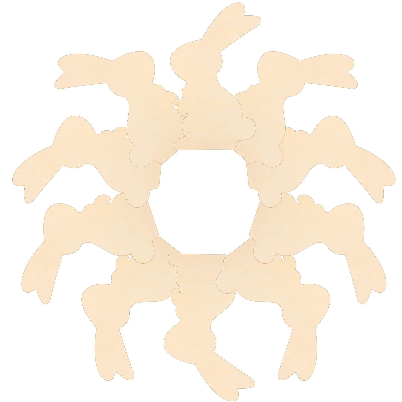 10 Pcs Bunny Rabbit Shaped Wood Chips Easter Crafts Toddler - Walmart.com