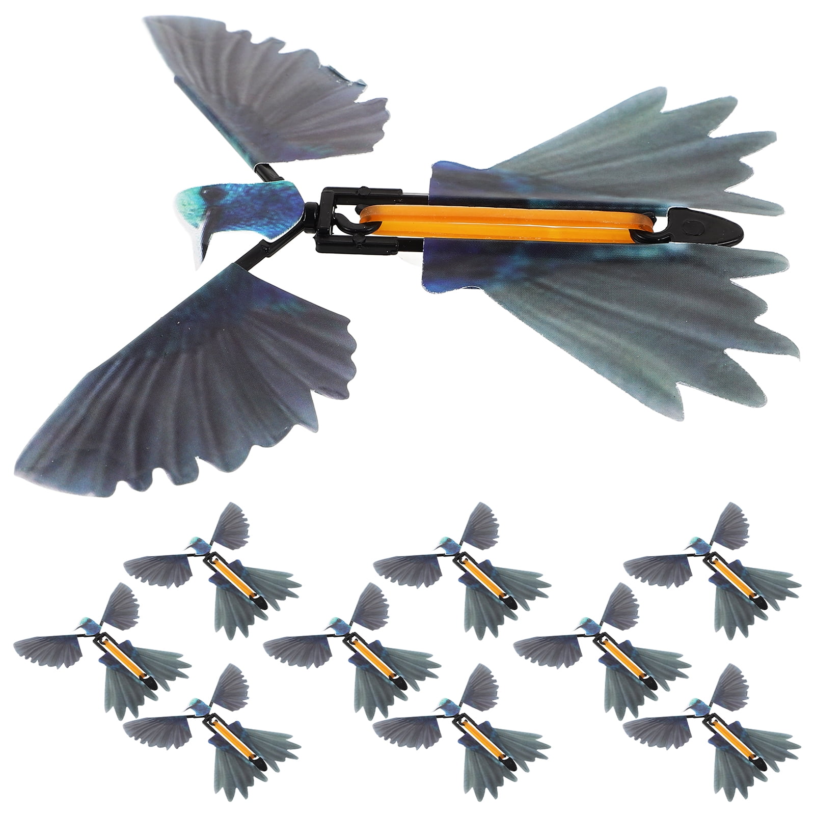 10 Pcs Butterfly Cards Out Wind up Flying Bird Rubber Band Powered Toy ...