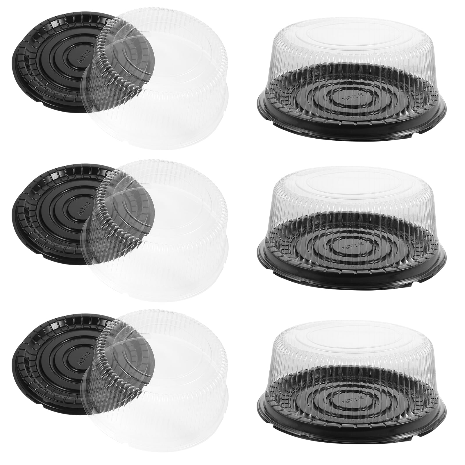 10 Pcs Cake Box Clear Lid Packaging Boxes Pan Plastic Round Containers ...