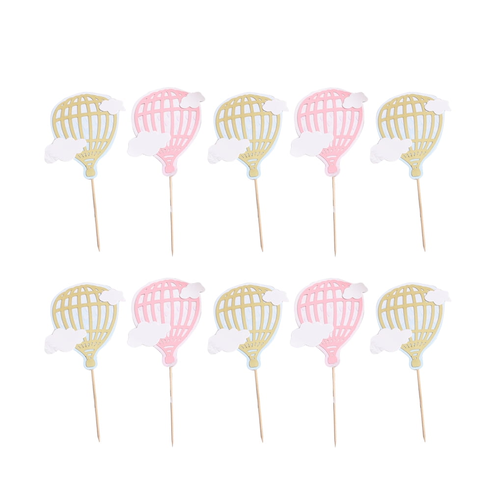 10 Pcs Cake Picks Birthday Cute Cupcake Topper Paper Cups Decor Hat ...