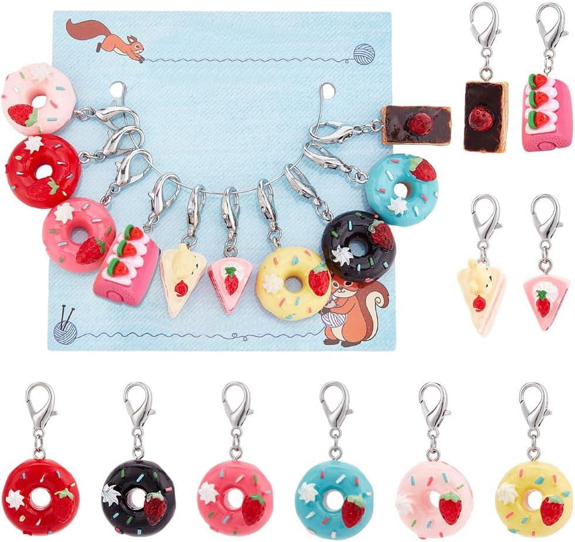 10 Pcs Cake Stitch Markers Resin Dessert Crochet Doughnut Stitch Marker ...