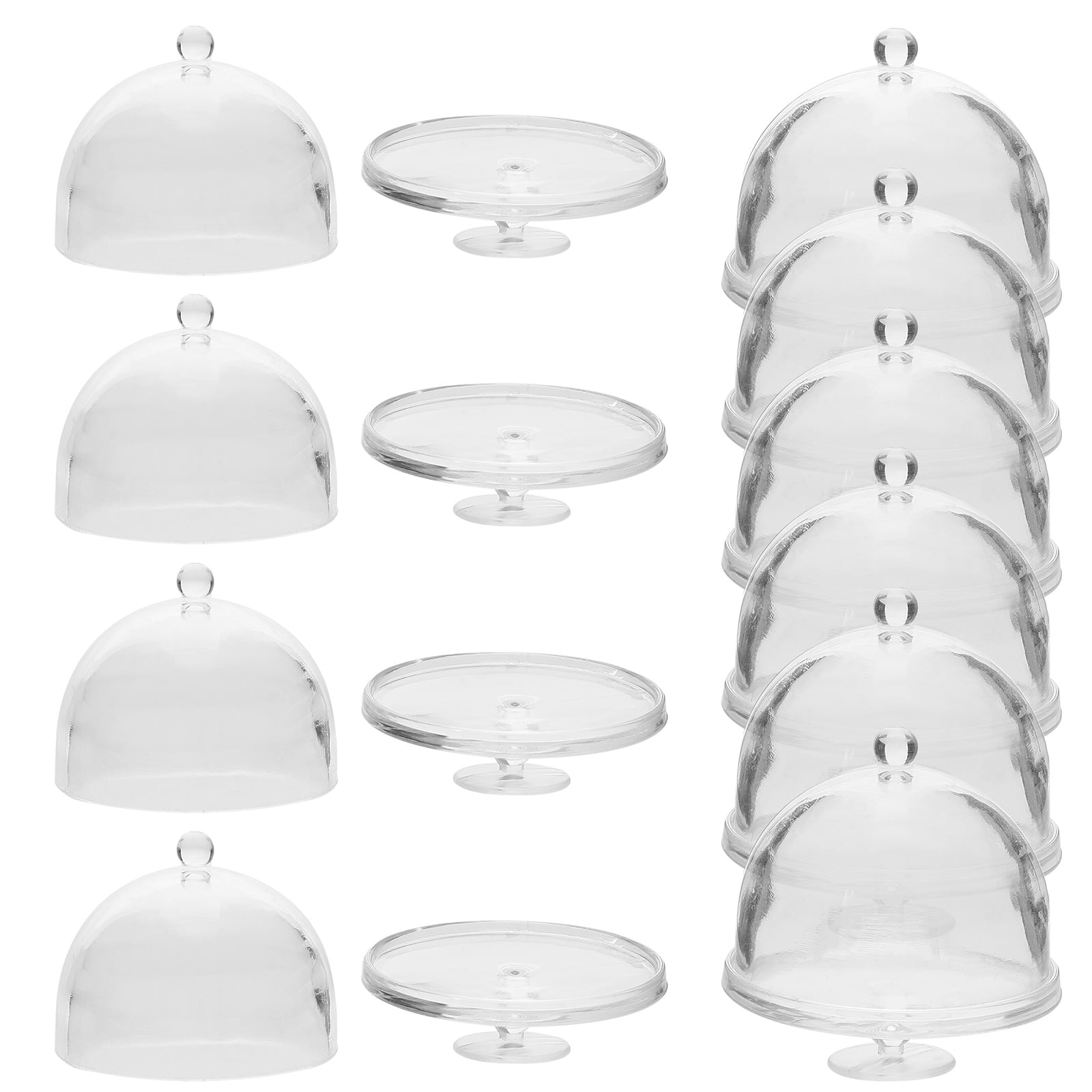 10 Pcs Cakes Mini Cake Holder Miniature Accessory 3X3X3CM Transparent ...