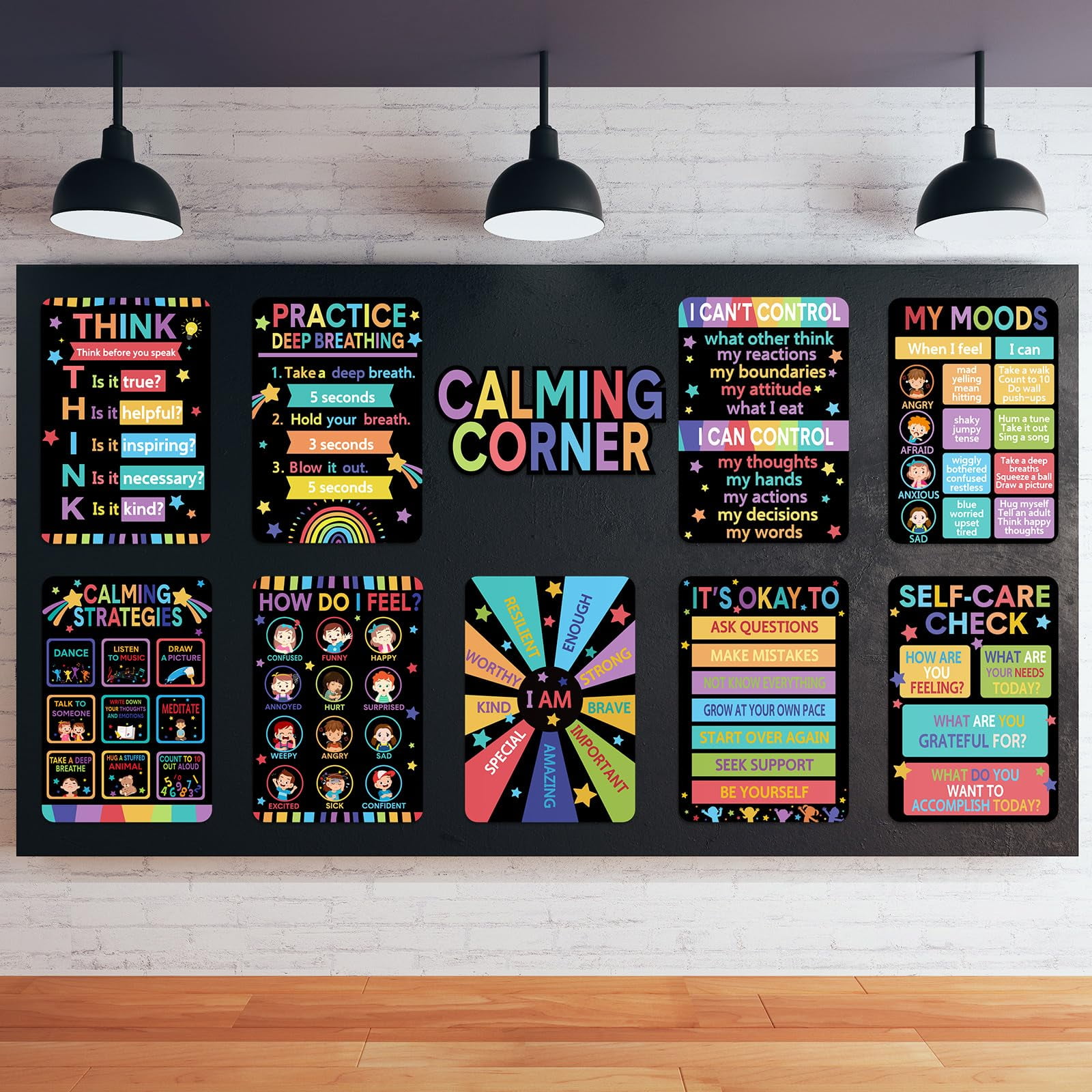 10 Pcs Calming Posters Emotion Chart for Kids Feeling Management ...