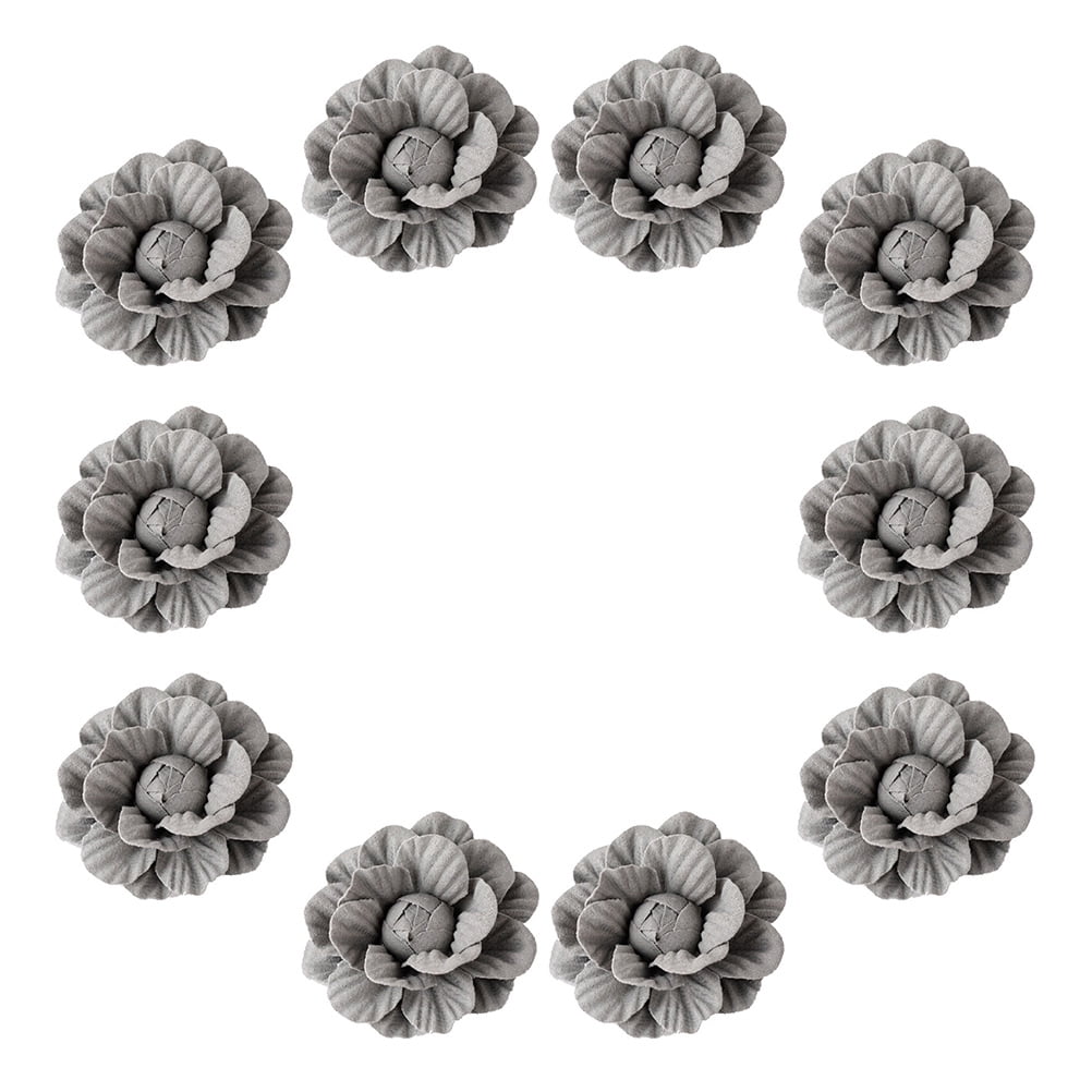 10 Pcs Camellia Fabric Flower DIY Microfiber Flowers - Walmart.com