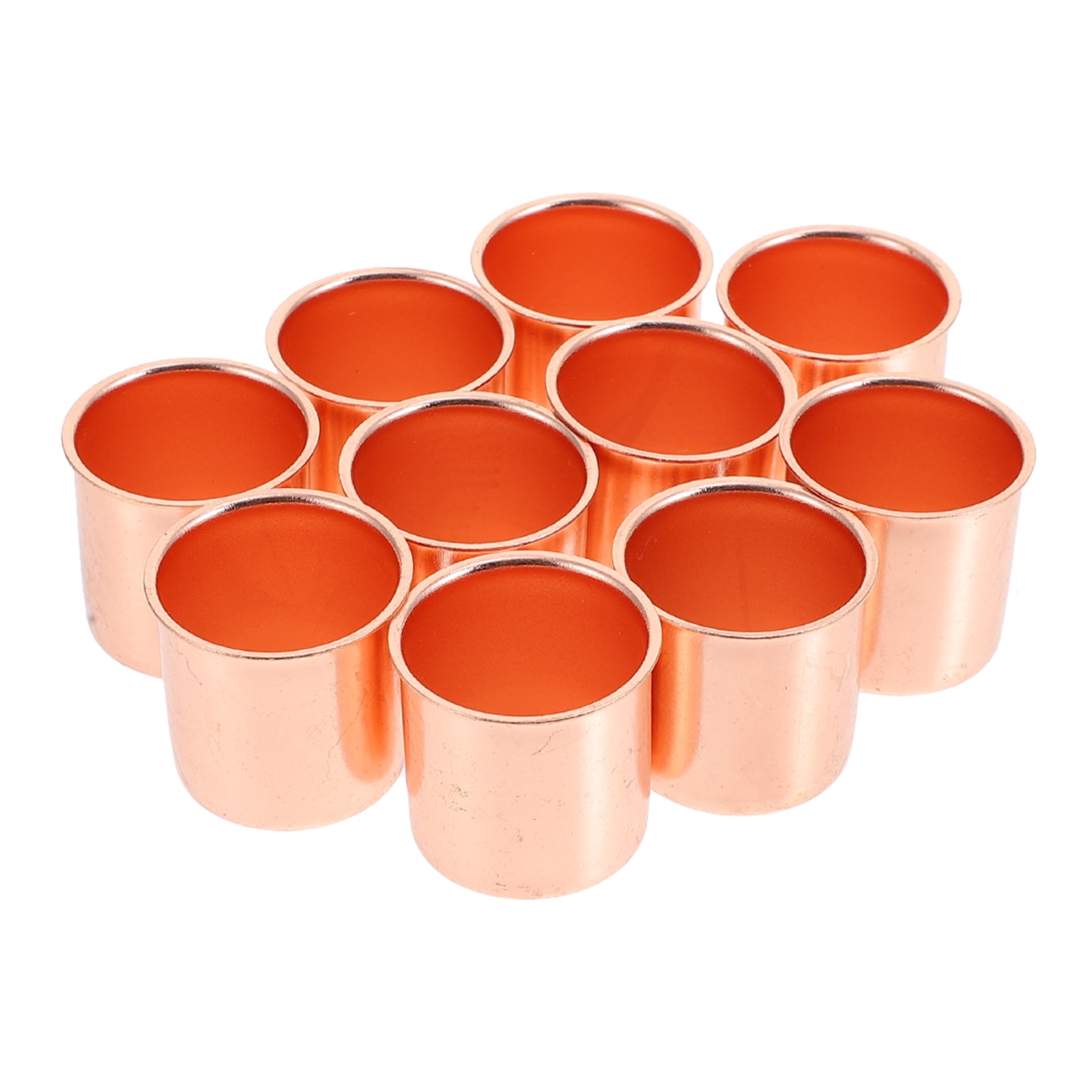 TABLZONE Rose Gold Metal Candle Cup for Home Decor - Reusable and ...