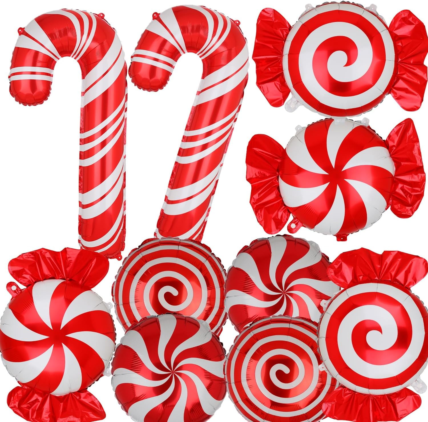 10 Pcs Candy Cane Balloons Bow Sweet Candy Balloon Lollipop Balloon ...