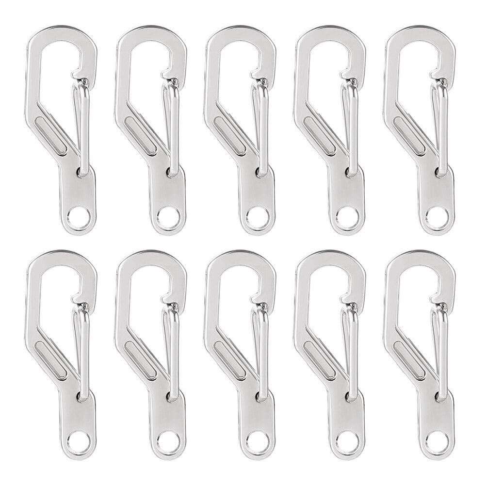 10 Pcs Carabiner Hook Apart Swivel Wallet Keychain Heavy Duty Hooks ...