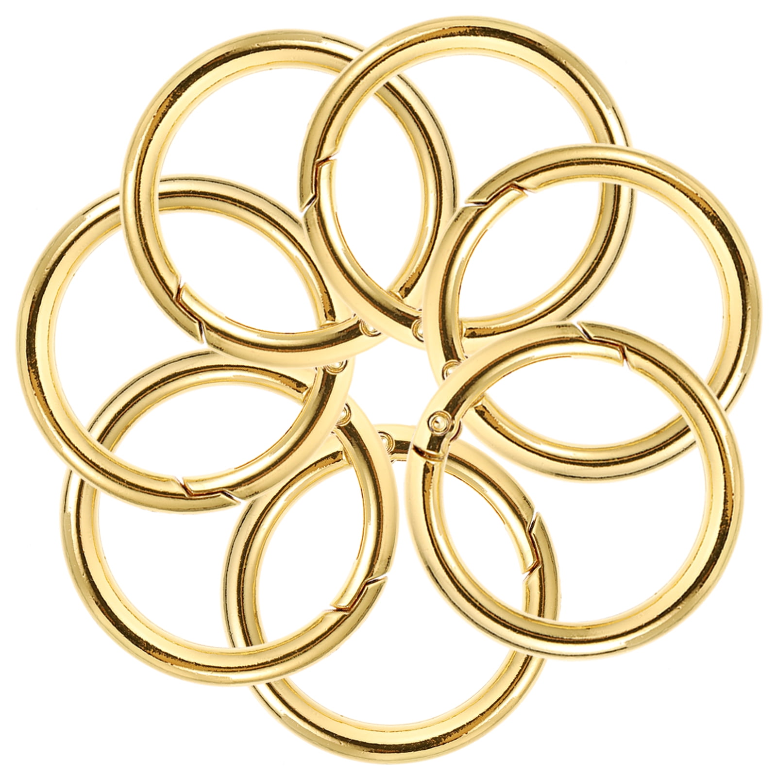 10 Pcs Carabiner Key Rings Round Split Spring Buckle Chain Woman Miss ...