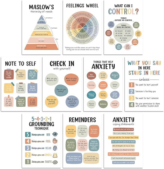 10 Pcs Care Mental Health Posters, Mental Health Matters Poster ...