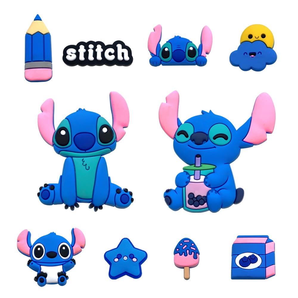 10 Pcs Cartoon Stitch PVC Shoe Charms for Clog Sandals, Cute Shoes ...