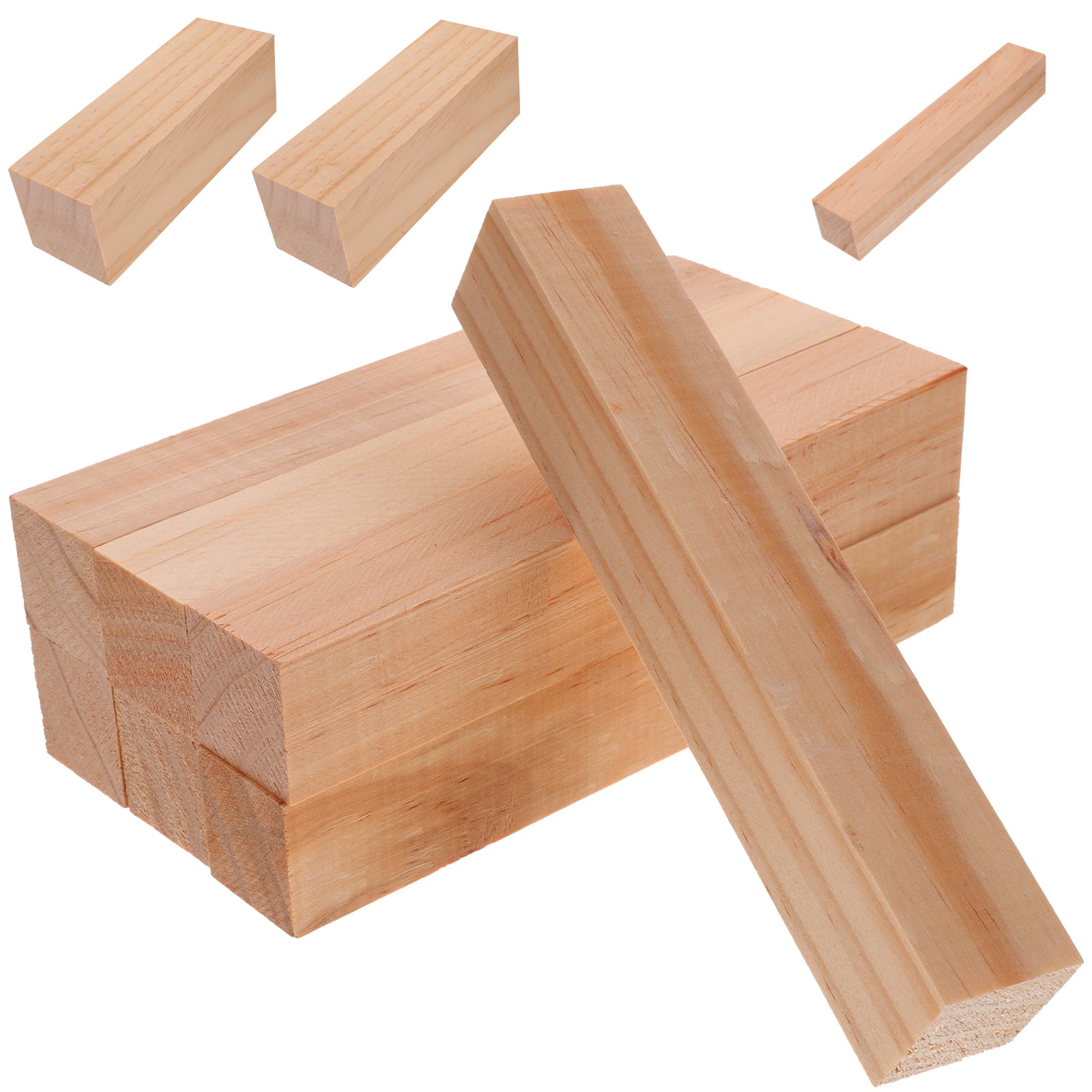 Milisten 10Set Hardwood Blocks Khaki For Beginners Diy Projects ...