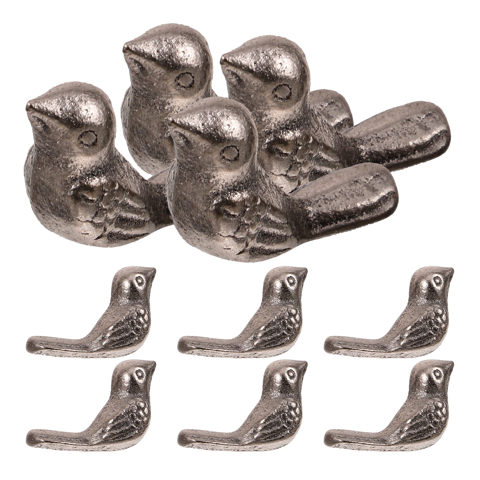 10 Pcs Cast Iron Bird Ornaments Decor Animals Iron Bird Figurine Metal ...