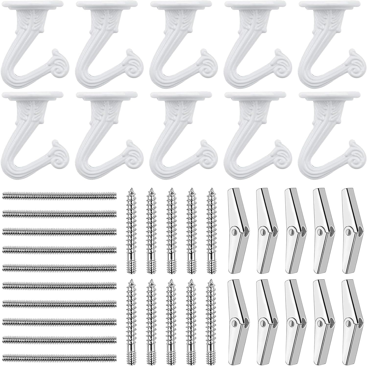 10 Pcs Ceiling Hooks Set for Hanging Plants,Heavy Duty Metal Chandelier ...