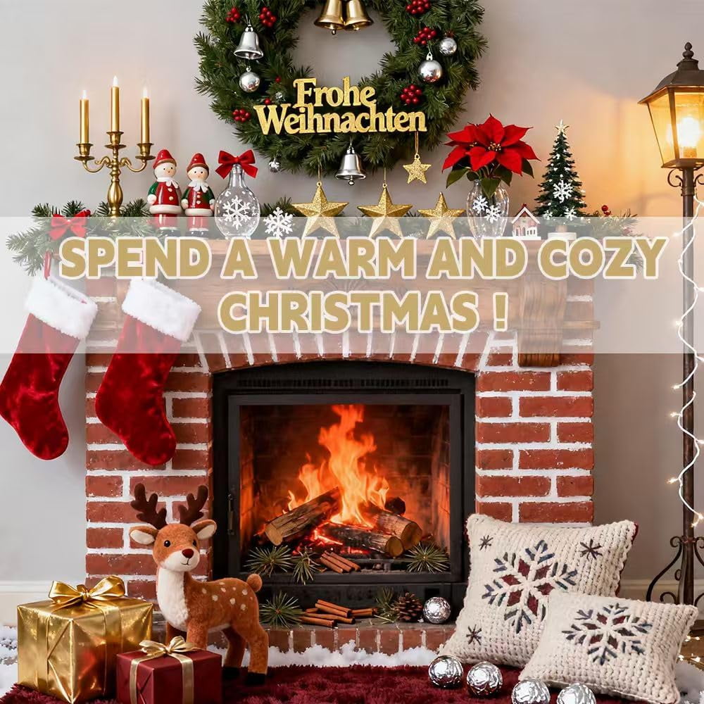 10 Pcs Ceramic Fiber Fireplace Logs Set - Heat Resistant, Realistic ...