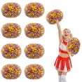 10 Pcs Cheerleading Pom Poms-with Handle Style Cheerleading Handheld ...