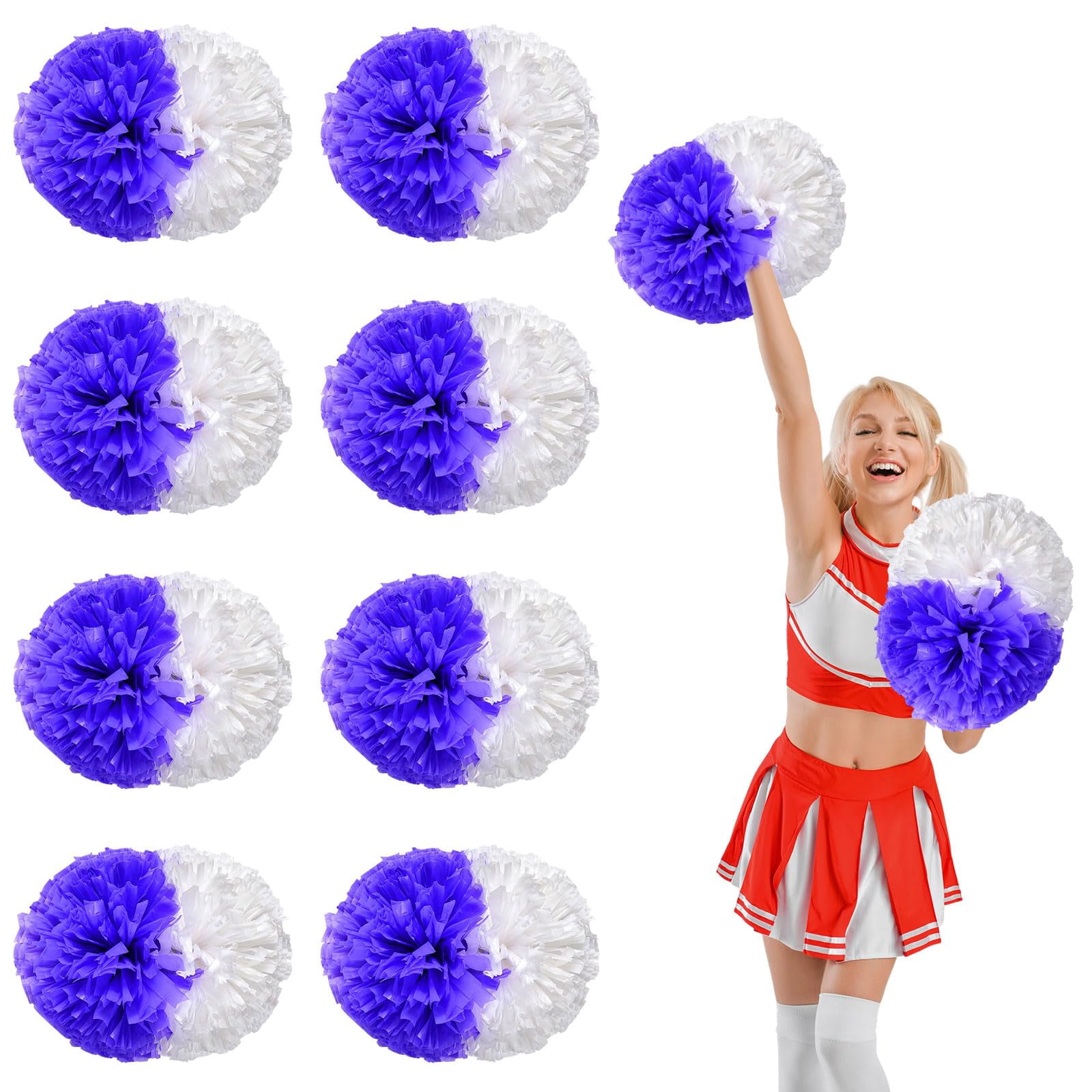 10 Pcs Cheerleading Pom Poms,with Handle Style Cheerleading Handheld ...