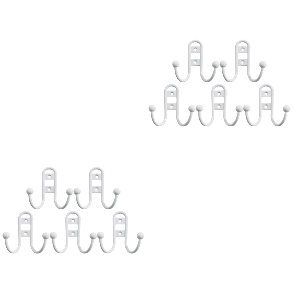 10 Pcs Chic Wall-Mounted Hooks Double Wall Organizer Hooks Zinc Alloy ...