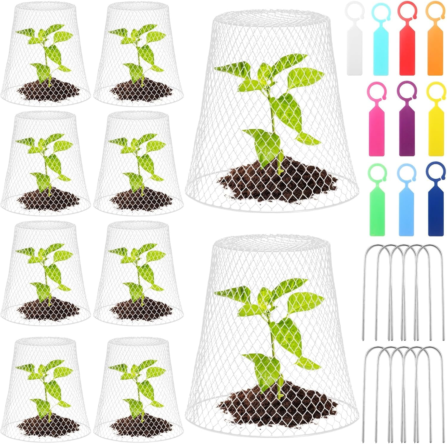 10 Pcs Chicken Wire Cloche Plant Protector Cover Metal Garden Cloche ...