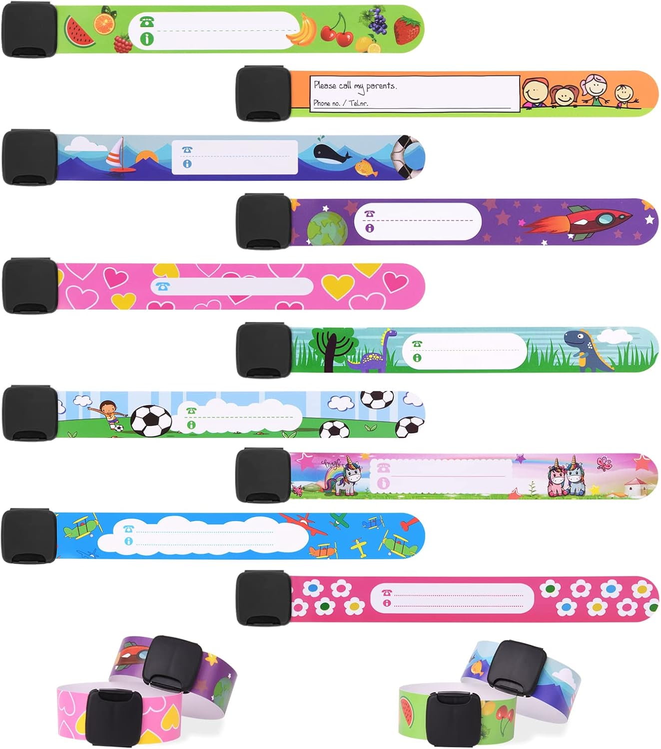 10 Pcs Child Safety ID Wristband, Kids ID Bracelet for Children ...