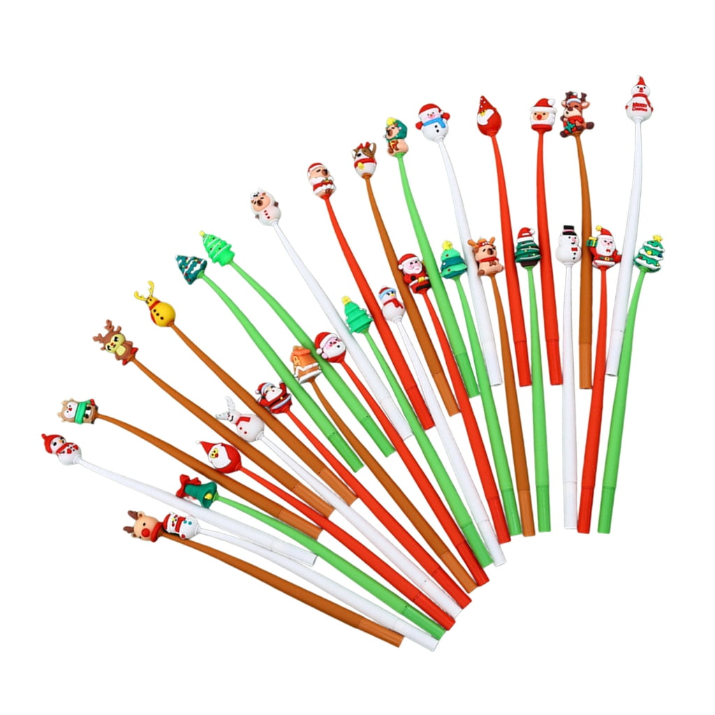 10 Pcs Christmas Gel Pen Black Inks Gel Pens 0.5mm Holiday Pen with ...