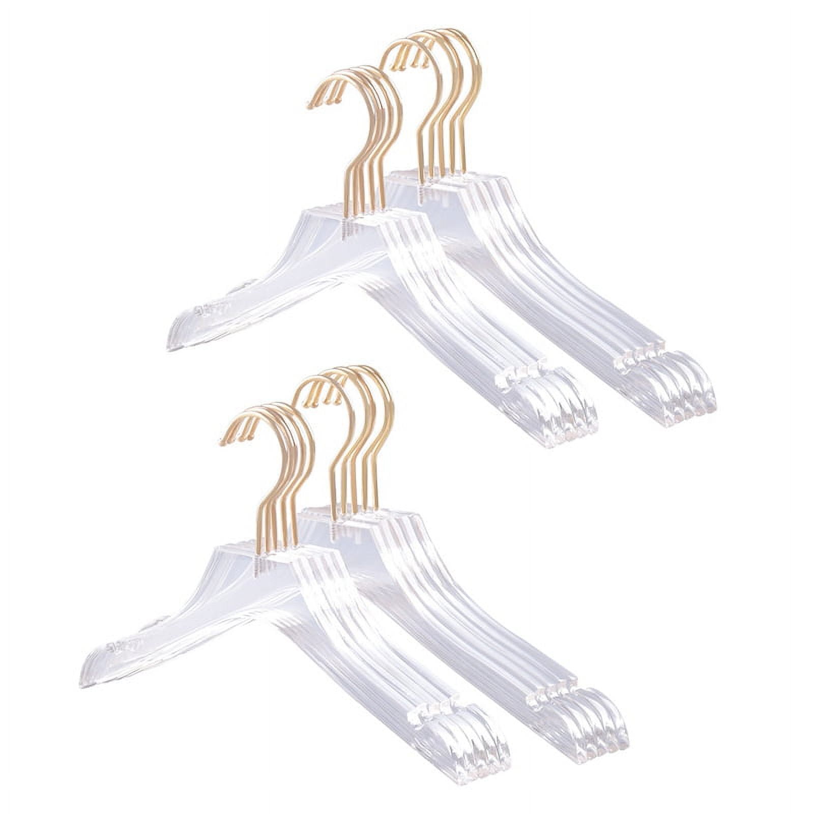 10 Pcs Clear Acrylic Clothes Hanger with , Transparent Shirts Dress ...