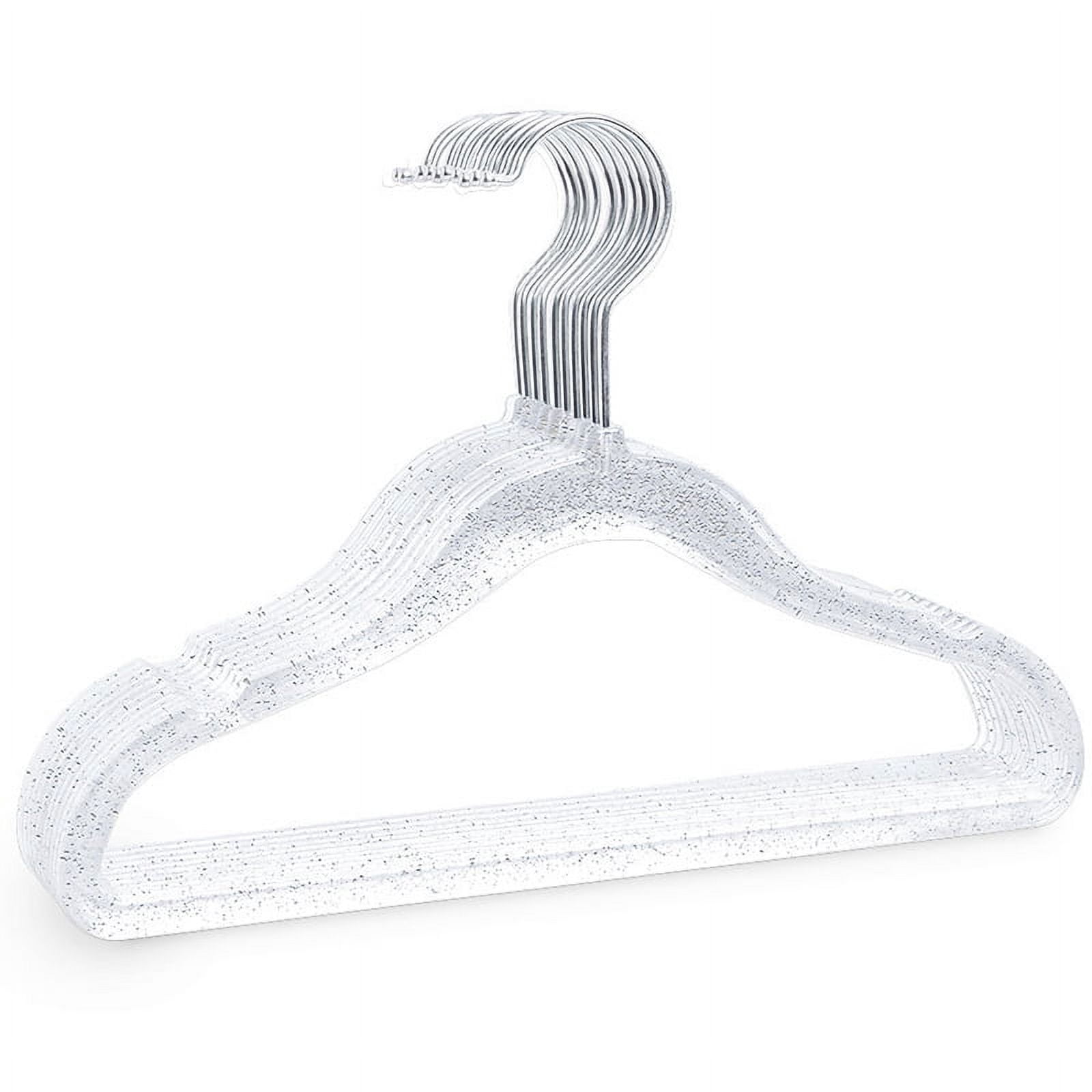 10 Pcs Clear Acrylic Hangers for Closet ,40cm Plastic Glitter Coat ...