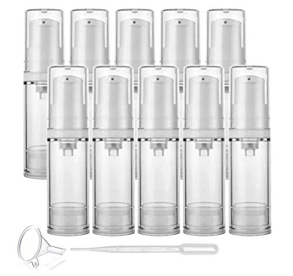 10 Pcs Clear Airless Pump Bottles,Refillable Empty Transparent Plastic ...