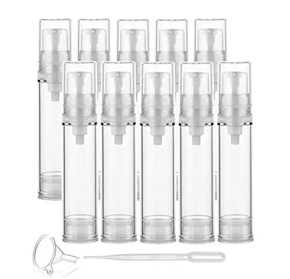 10 Pcs Clear Airless Pump Bottles,Refillable Empty Transparent Plastic ...