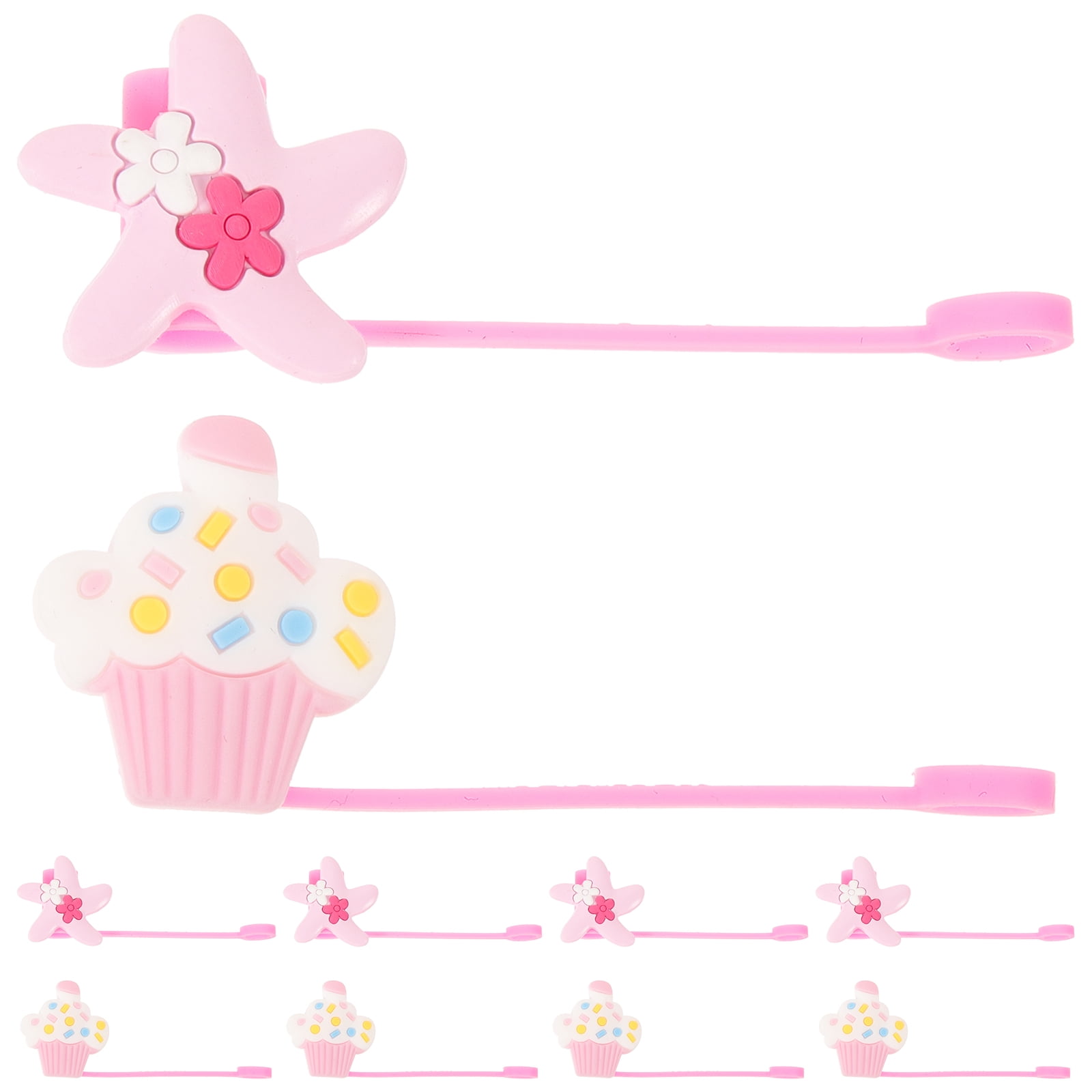 10 Pcs Clear Bendable Straw Cap Drinking Covers Reusable Caps - Walmart.com