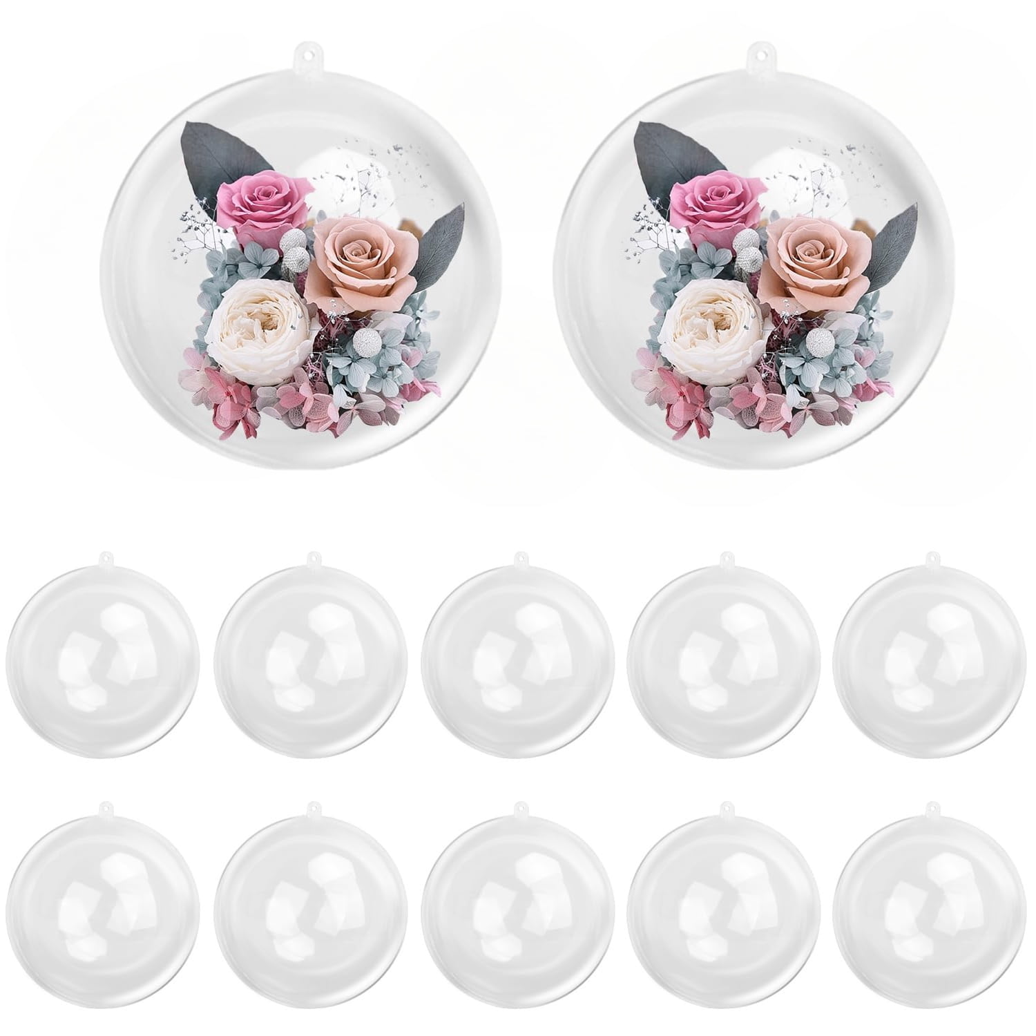 10 Pcs Clear Fillable Plastic Ball Ornament, 3.93in/10cm DIY Craft ...