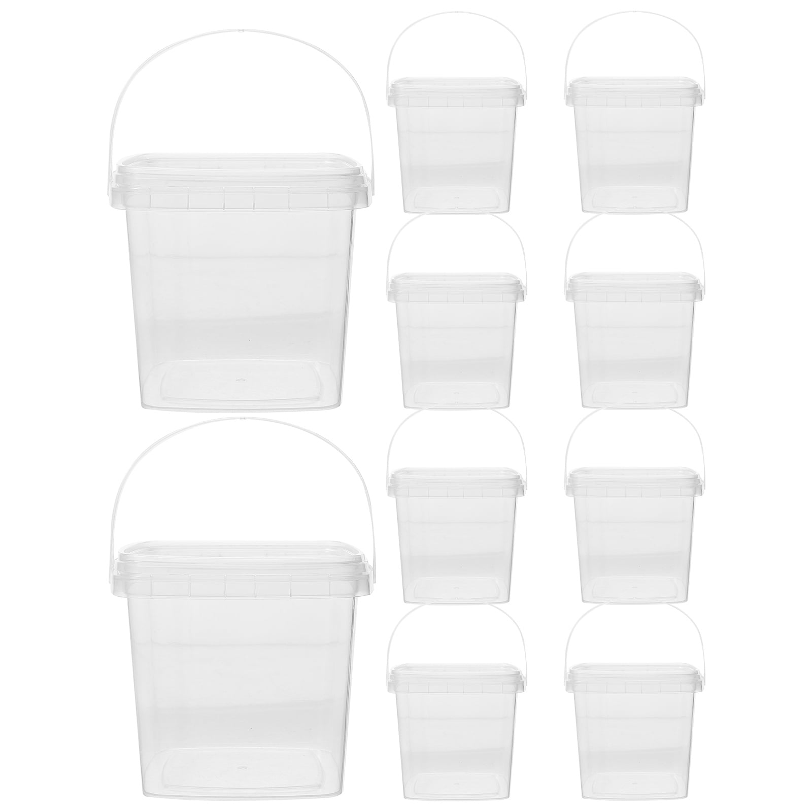 10 Pcs Clear Ice Cream Bucket Ice Cream Tub 9x9CM Transparent - Walmart.com