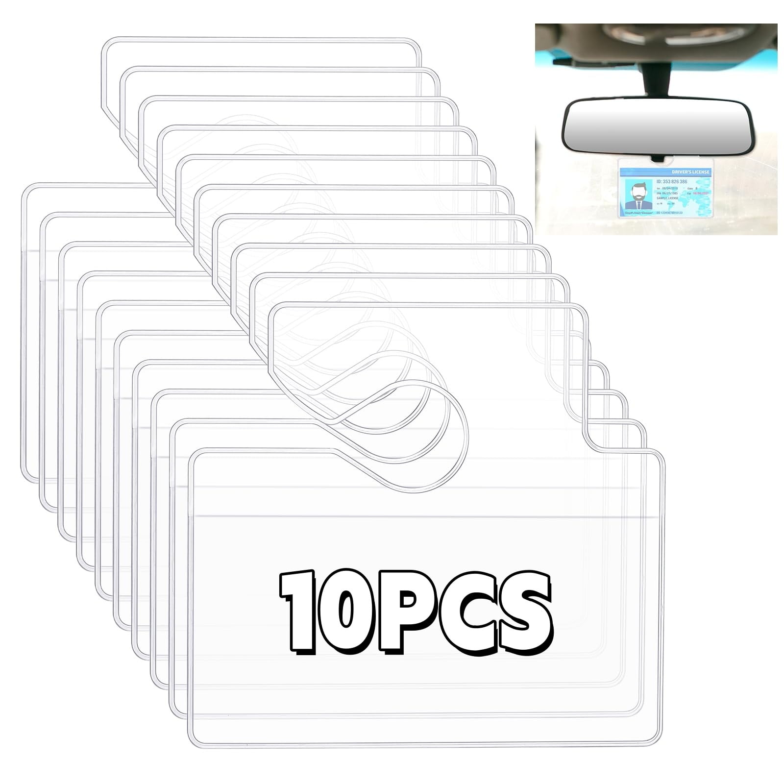 10 Pcs Clear Parking Permit Holder, Parking Permit Hang Tag Holder Car ...