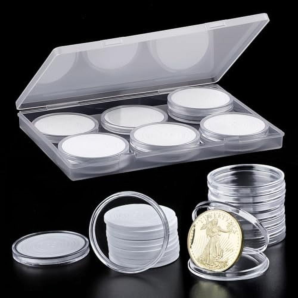 10 Pcs Clear Plastic Coin Capsules, Silver Dollar Coin Holder, Coin ...