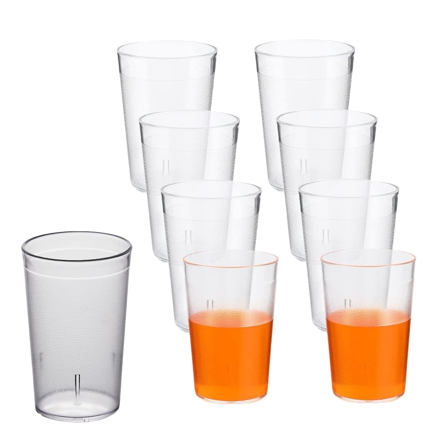 10 Pcs Clear Plastic Cup Topboutique Frosted Water Tumblers Stackable ...