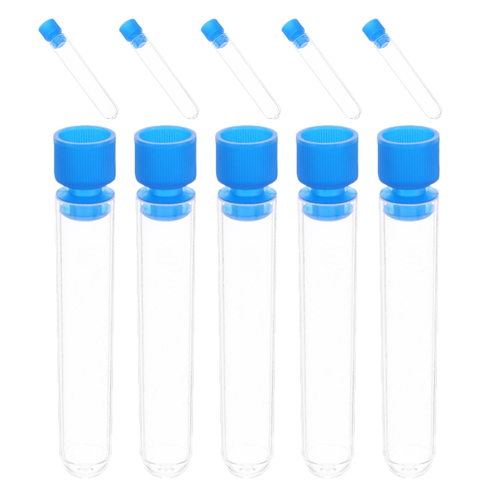 10 Pcs Clear Plastic Test Tube Test Tubes with Lids Test Tubes Small ...
