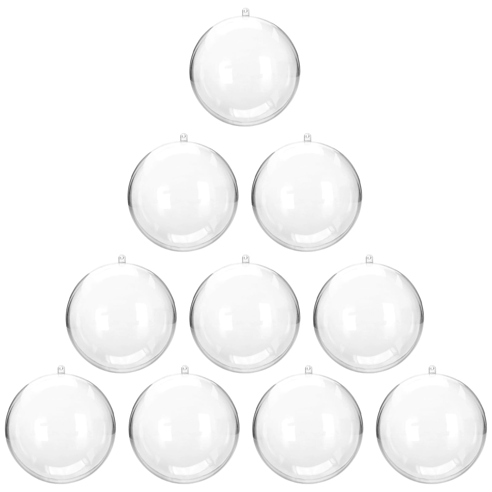 10 Pcs Clear Round Fillable Ornaments, 4 in/10 cm Plastic Craft Balls ...