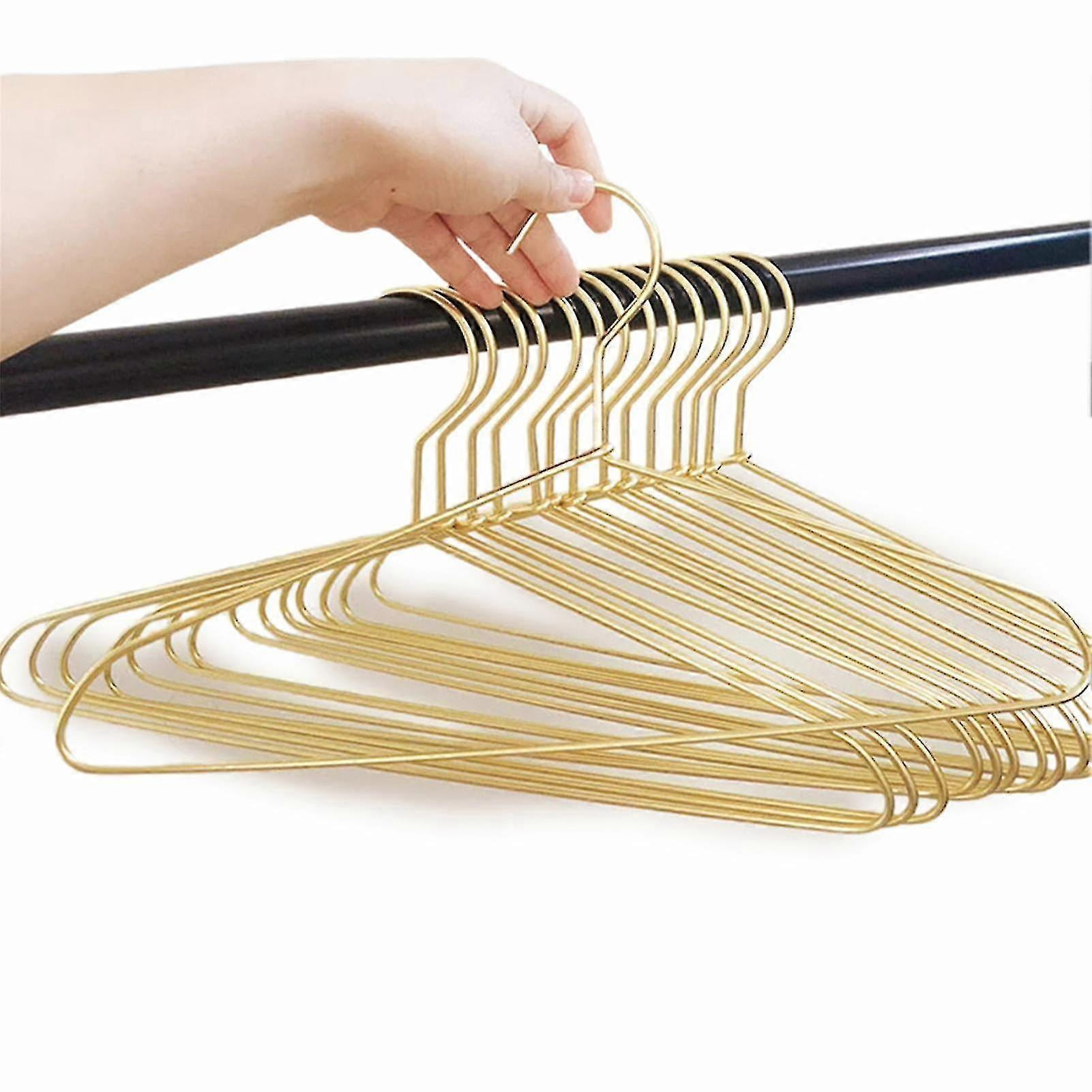 10 Pcs Clothes Hangers Heavy Duty Metal Strong Non-slip Clothing Coat ...