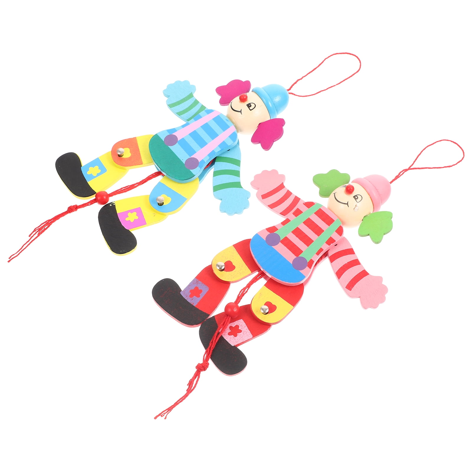 10 Pcs Clown Puppet Pull Line Toy Rope Houses Theater Kids Marionette ...