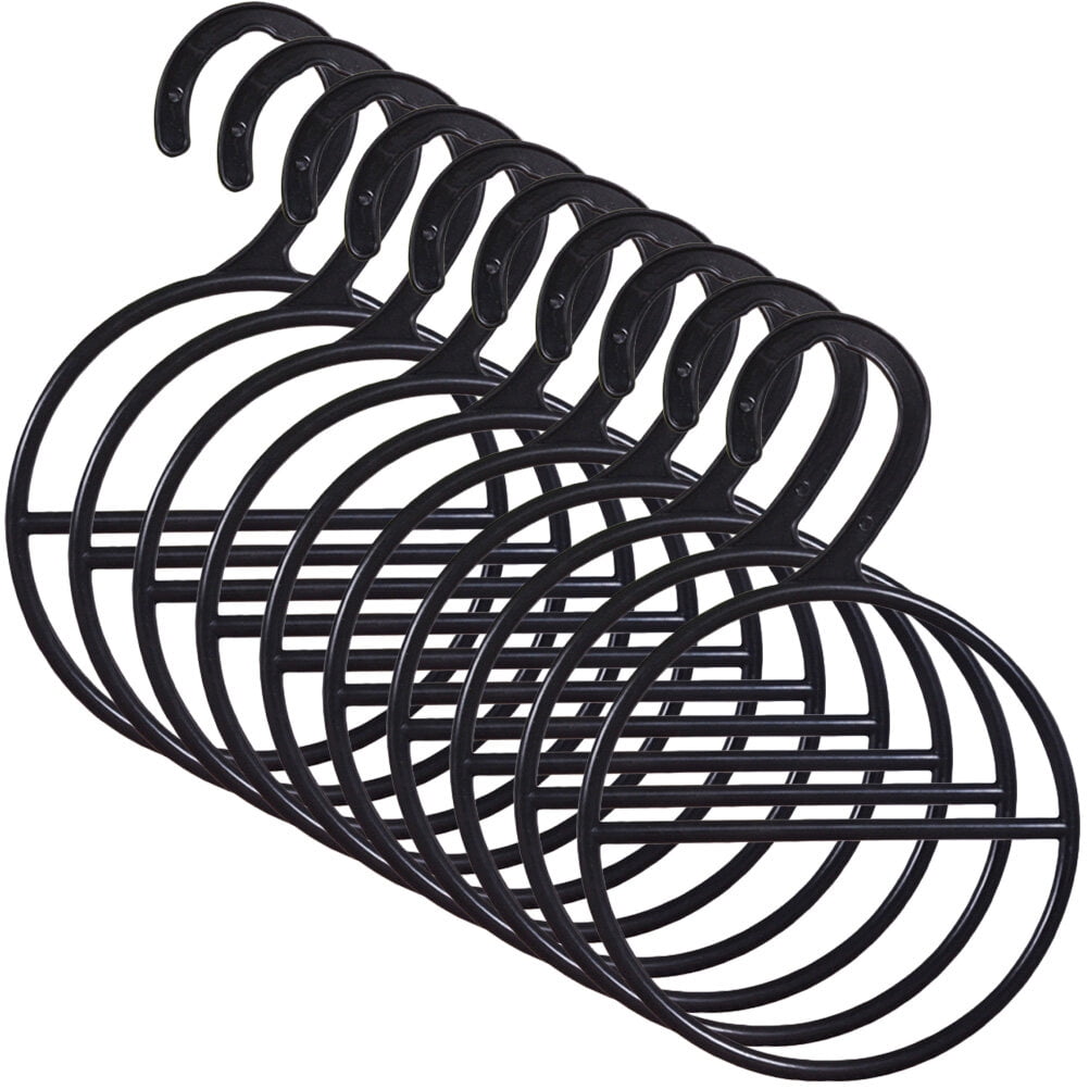 ifundom Black Plastic Multifunctional Hangers for Ties Scarves Belts ...
