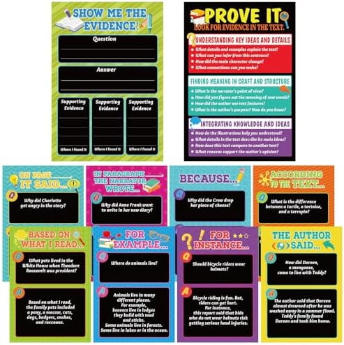 10 Pcs Colorful Reading and Writing Posters 11 x 16 Inch Evidence Based ...