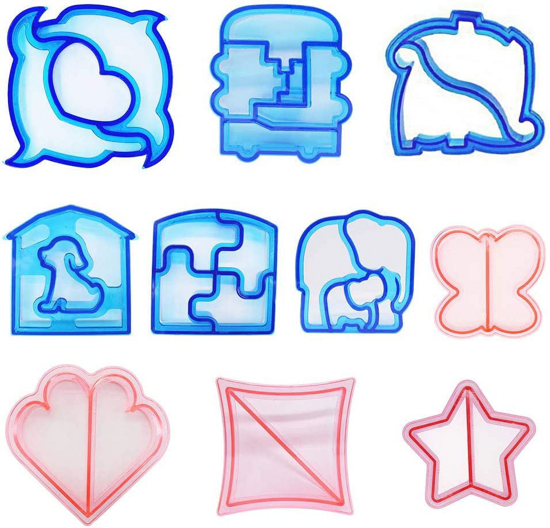 10 Pcs Cookie Cutter Set for Kids and Parents, Sandwich and Bread Crust ...